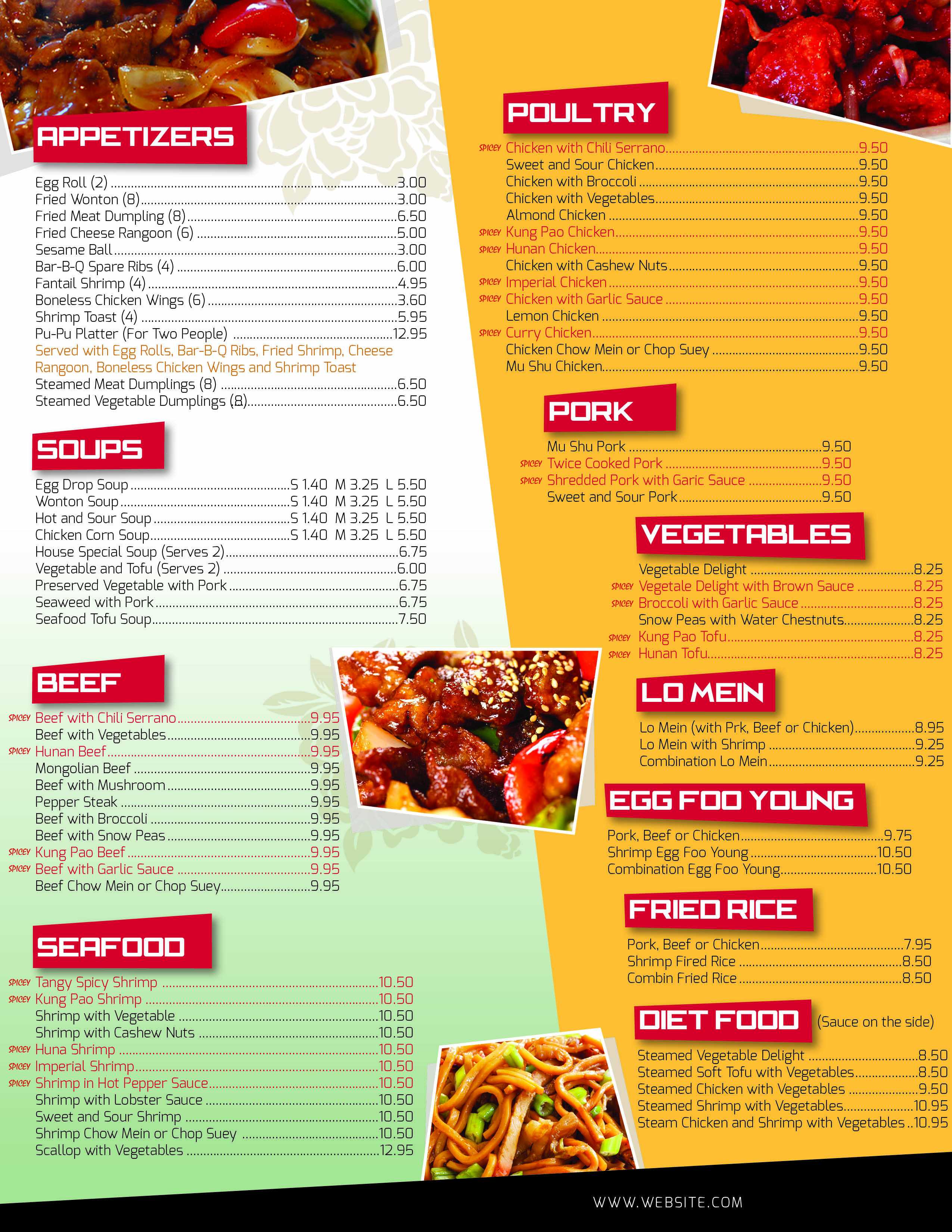 Menus | Squid Printing